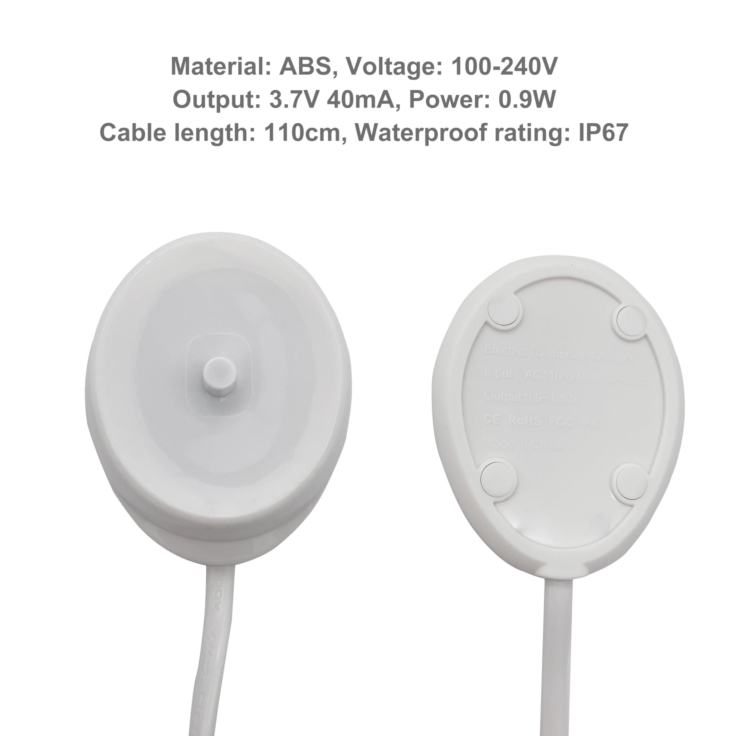 Electric Toothbrush Charger Base for Philips Sonicare Toothbrush Charger Replacement HX6100, HX3000 / HX6000 / HX8000 / HX9000 Series Portable IP67 Waterproof 3.6ft Cable