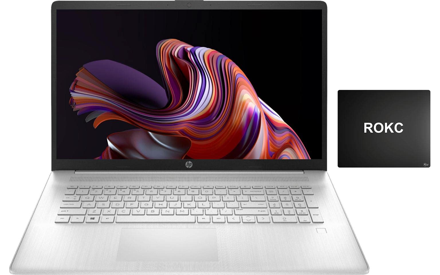 HP 2021 17 Laptop, AMD Ryzen 5 5500U(Beat i7-1065G7) 16GB RAM 1TB SSD 17.3 FHD Display, Webcam for Zoom, HDMI, Wi-Fi, Premium Lightweight Thin Design, Win 10 S-Free Windows 11 Update| ROKC Bundle