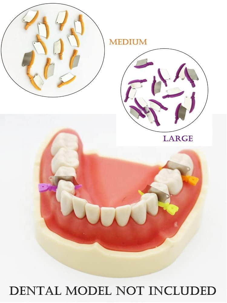 Dental Wedge Guard with Metal Plastic Knife and Protection Matrix for Teeth Interproximal Area 50pcs/box (SMALL)