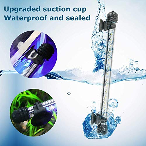 AquariumBasics led Aquarium Light for Fish Tank ,Auto on/Off Submersible White and Blue led Aquarium Plant Light with Timer and dimming Function (7.5 inch （Timer & Dimming Function))