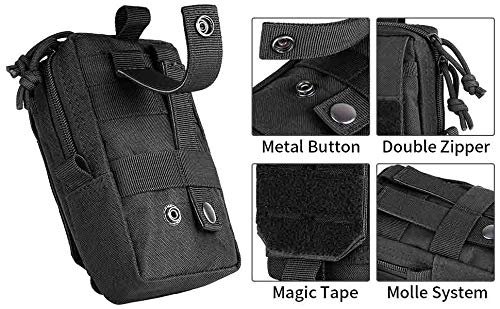 IronSeals Multi-Purpose Tactical Molle Pouch Waist Bag for Mobile Phone Belt Pouch Holster Cover Case for iPhone 14 Pro Max/13 Pro Max/12/11 Pro Max/XS Max, Size L