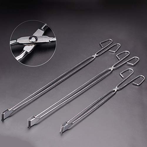 Cabilock Outdoor Trashcan Stainless Steel Garbage Pick Up Tool Garbage Clip Scissor Shape Tongs Barbecue Accessories Outdoor Gadget (60cm) Trash Cans Outdoor