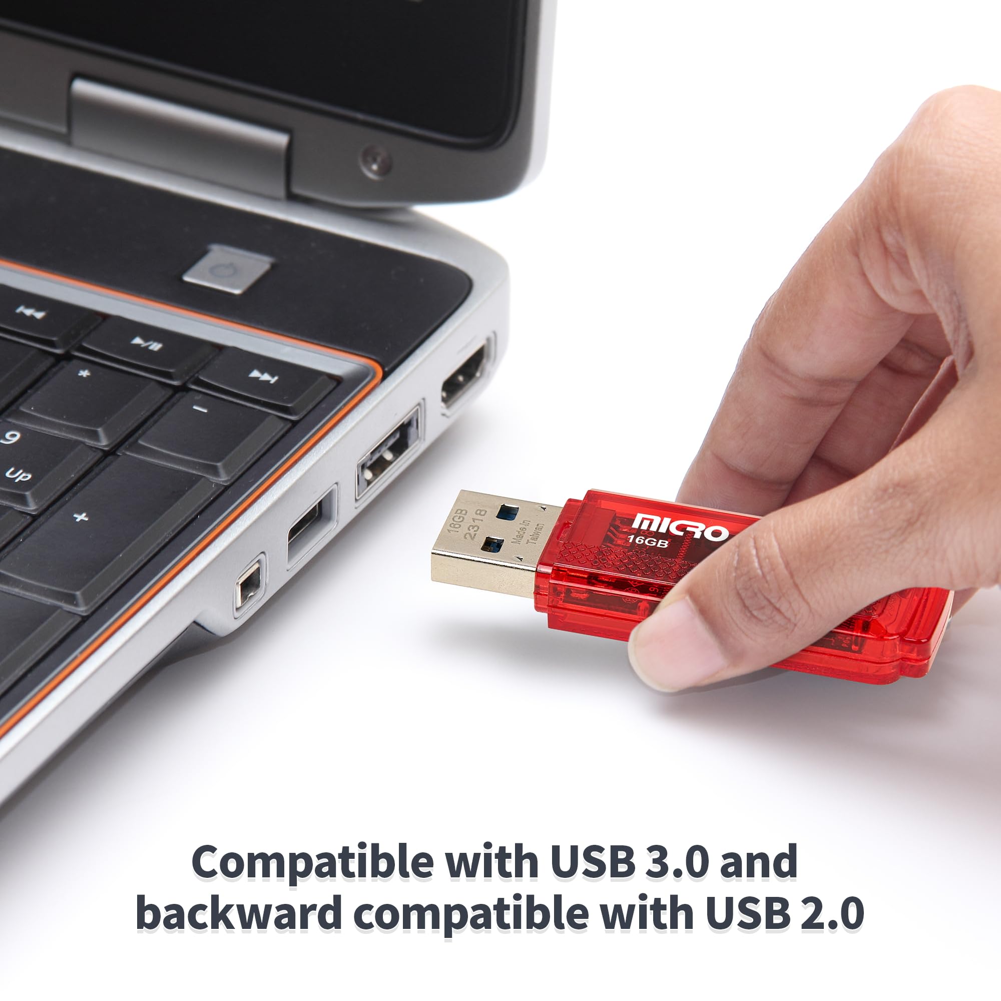 INLAND Micro Center Super Speed 5 Pack 16GB USB 3.0 Flash Drive Gum Size Memory Stick Thumb Drive Data Storage Jump Drive
