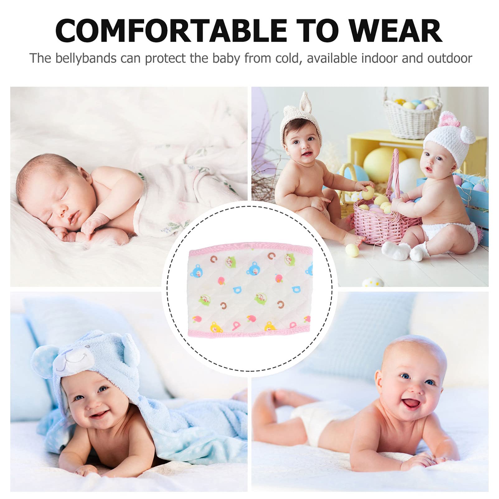 Healifty 3Pcs Baby Umbilical Hernia Belt Baby Belly Button Cord Band Infant Belly Wrap Adjustable Navel Belly Band Pink