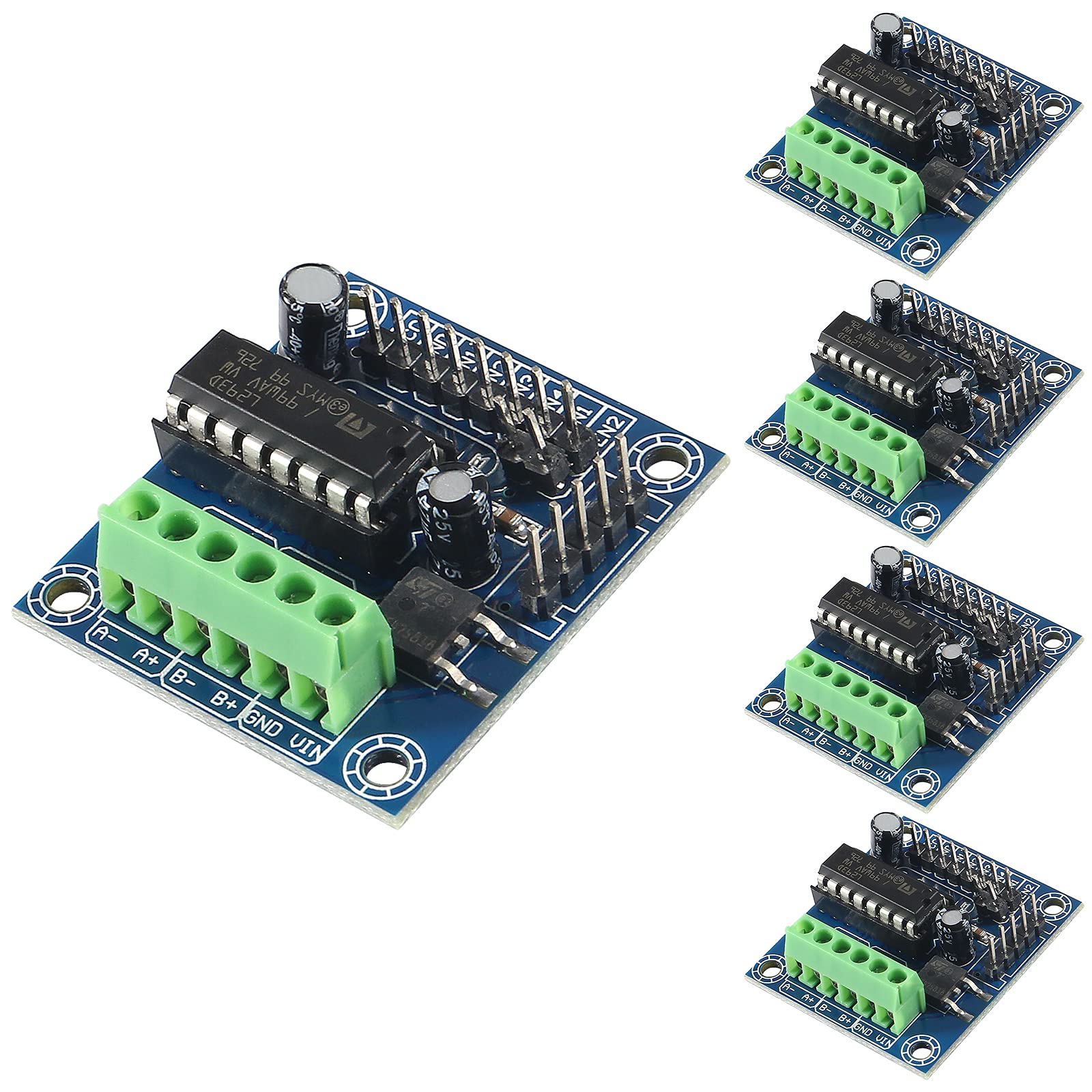 MELIFE 5pcs Mini 4 Channel L293D Motor Driver Shield Expansion Board Module High Voltage Current Module.
