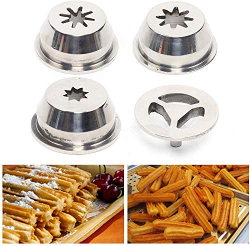 Gdrasuya10 Commercial Churro Maker 5L Stainless Steel Manual Spanish Donut Churrera Churro Maker Machine with 4pcs Nozzles for Home Restaurants Cafeterias Bakeries (Vertical Type)
