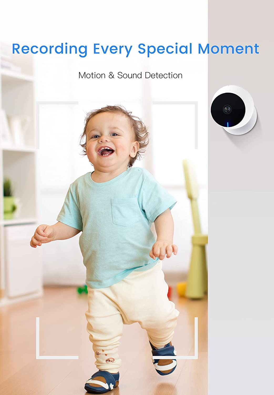 LAXIHUB M1 Security Baby Monitor (2-Pack) with Camera and Audio, 1080P Full HD, Motion & Sound Detection, Night Vision, 2.4G WiFi Camera Compatible with Alexa and Google Assistant…