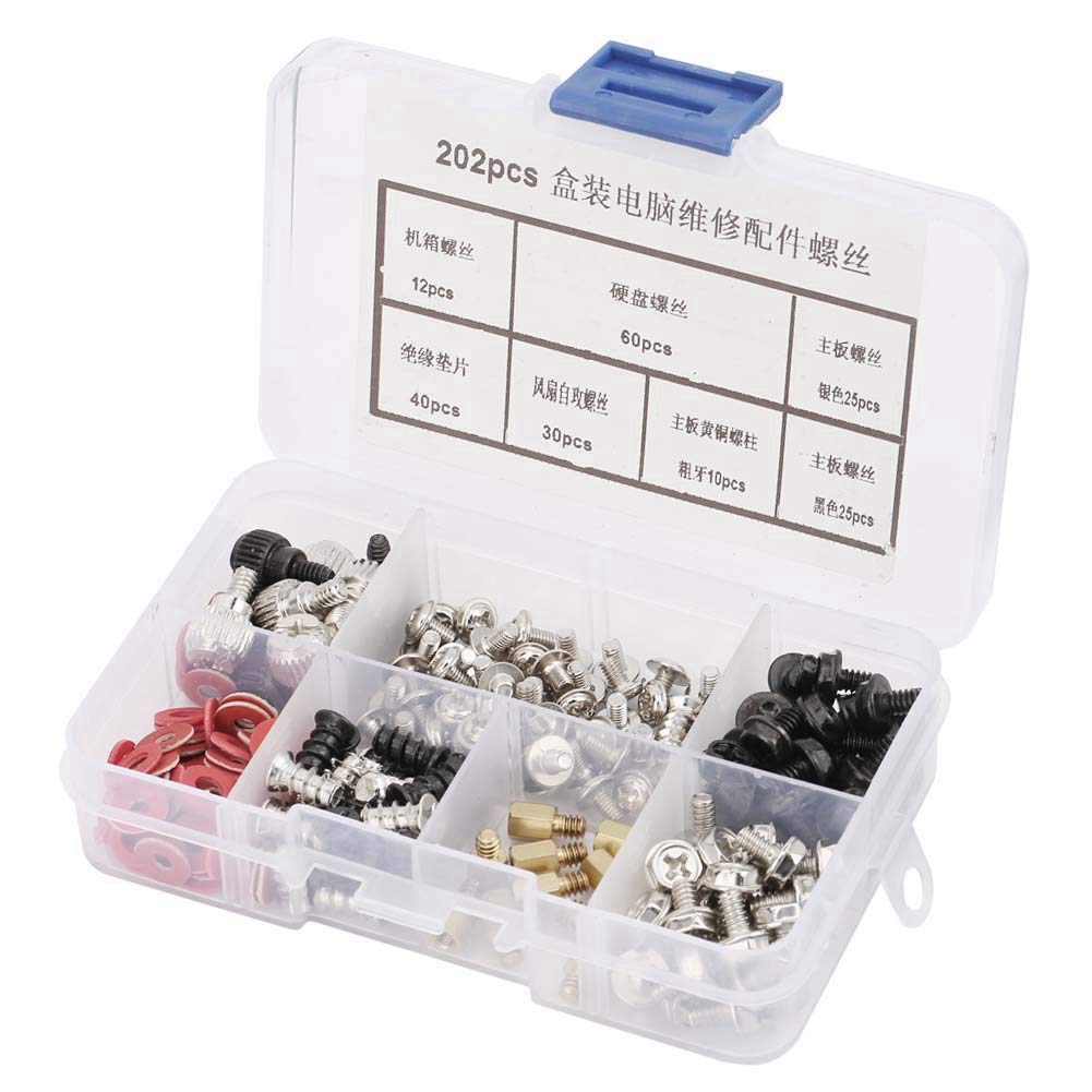 PC Assortment Kit, 202 Pcs Computer Screws Kit Hard Disk Screws with a Storage Box for Maintenance and Repair of Mobile Network Terminal Equipment