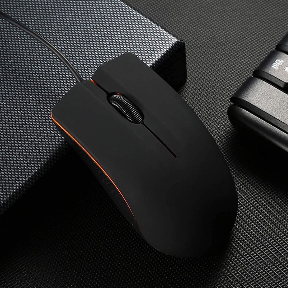 Guiheng Wired Mouse, USB Wired Computer Mouse for Right or Left Hand, Ergonomic Computer Mouse with Durable Clicks for PC, Computer, Laptop, Desktop, Chromebook, Notebook, Mac (Black)