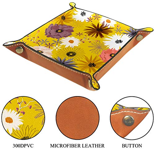 Mapotofux Vanity Tray, Toilet Tank Storage Tray, Resin Bathtub Tray Bathroom Tray, Vintage Liberty Flower Pattern