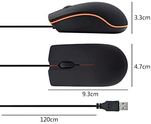 Guiheng Wired Mouse, USB Wired Computer Mouse for Right or Left Hand, Ergonomic Computer Mouse with Durable Clicks for PC, Computer, Laptop, Desktop, Chromebook, Notebook, Mac (Black)