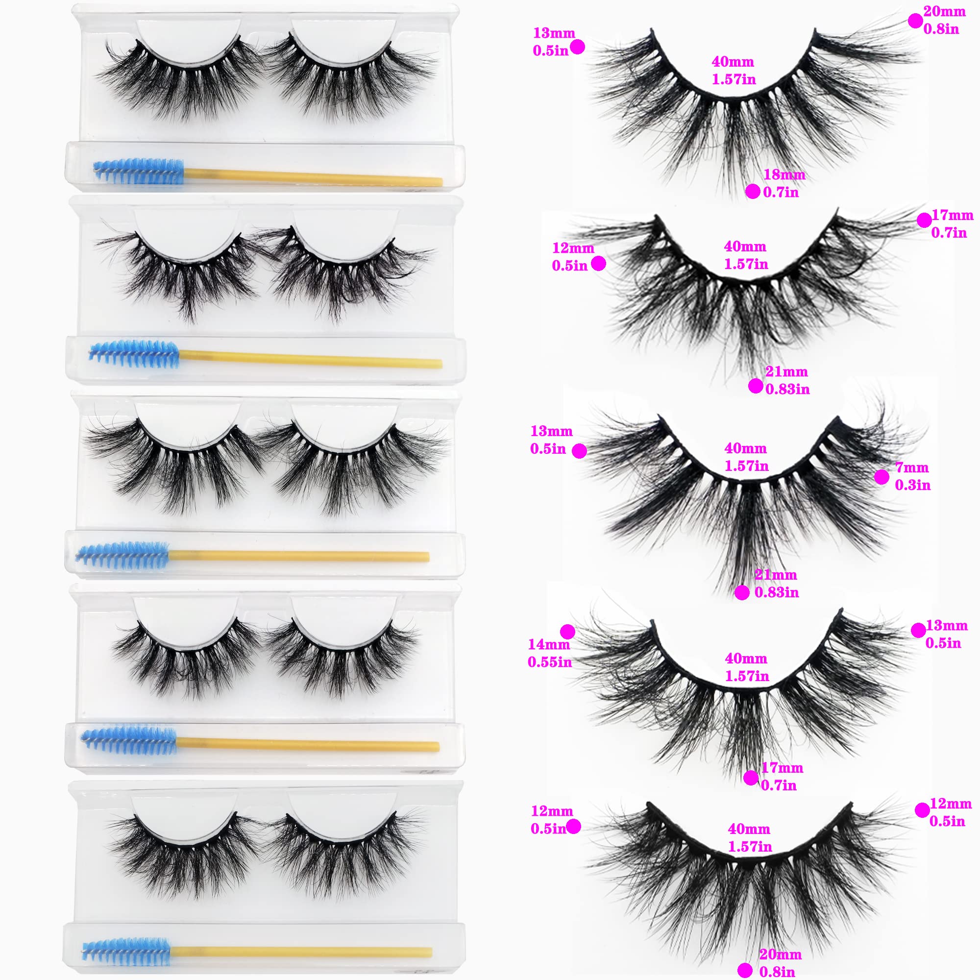 Wholesale lashes, Faux Mink lashes bulk, 30 pair 10 Styles Lashes with lash brush, 15-22mm Fake Lashes, Fluffy Wispy Natural Volume Lashes, Handmade Reusable Soft lashes, Lashes Bulk