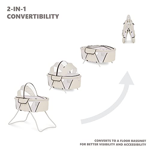 Dream On Me Day Dreamer 2-in-1 Convertible and Portable Bassinet, French White