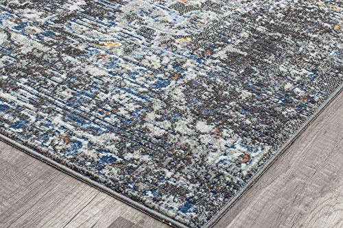 Rugs America Preston PS35A Shadow Bay Blossom Transitional Vintage Area Rug, 8'0"X10'0"