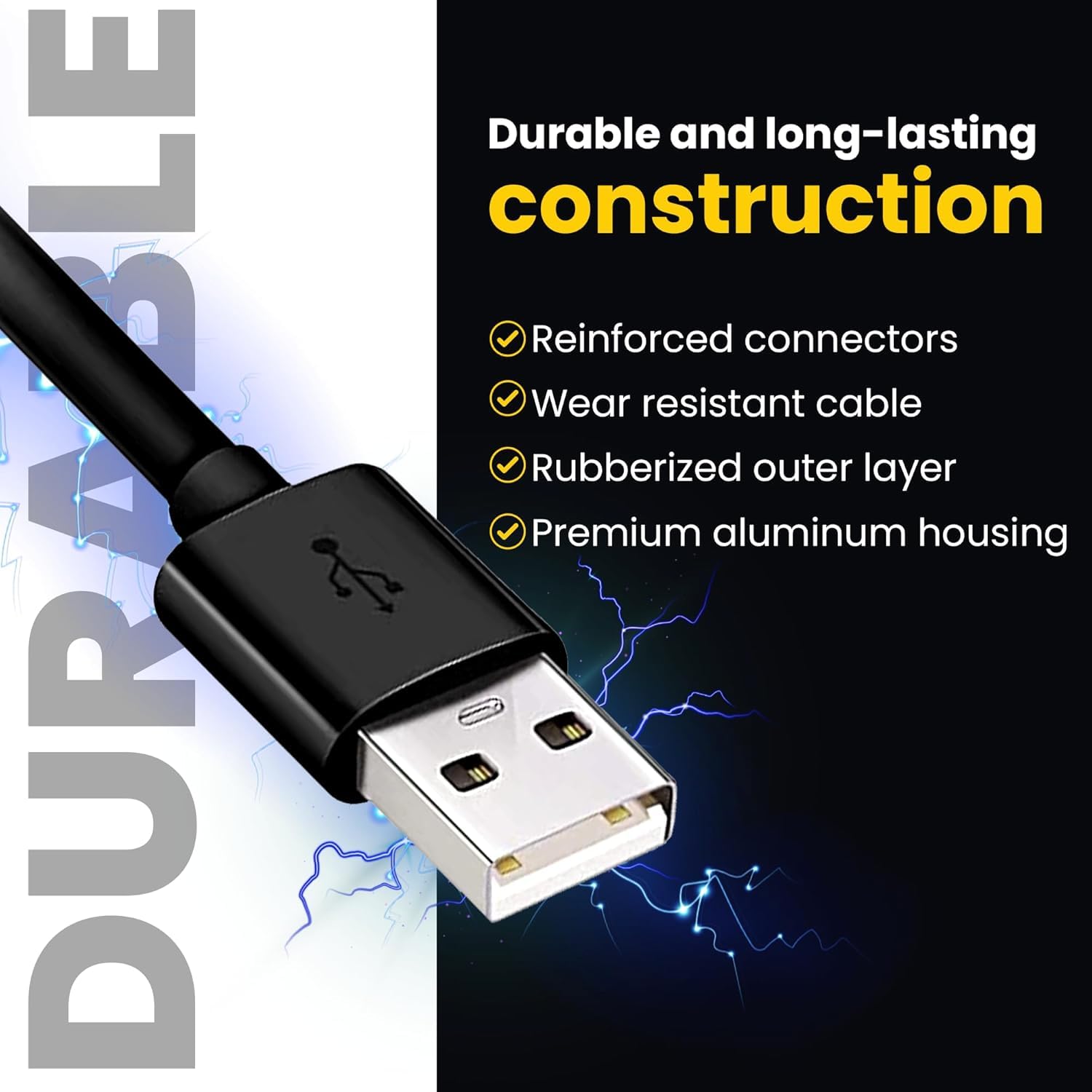 BRENDAZ Micro USB Cable (2-Pack) USB-A to Micro USB Fast Charging Cord, Compatible with Kindle Fire HD Tablet, PS4, X-Box One S X, Galaxy S6, S7 Edge J7, Note 5 4, Android Charging Cord (3-Feet)