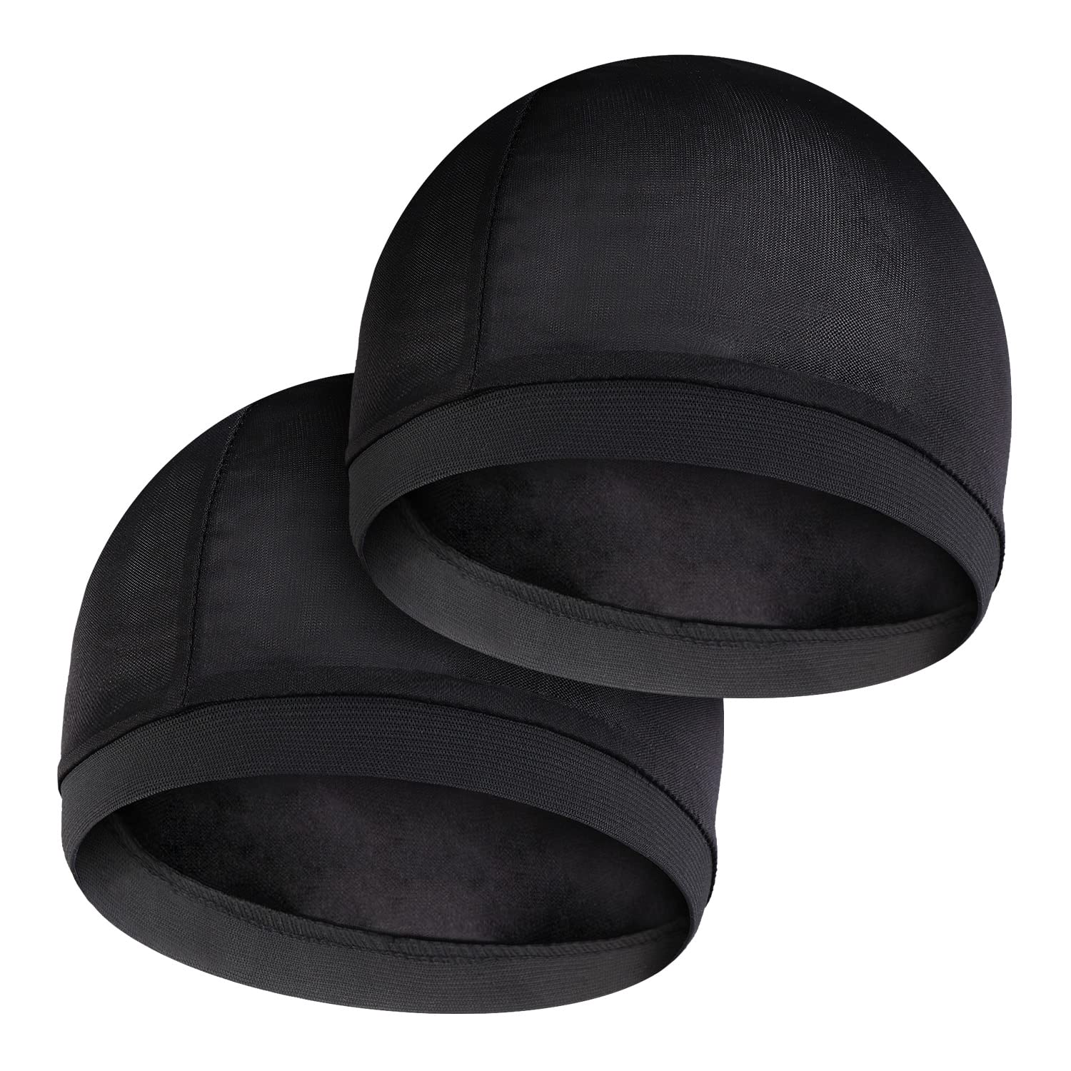 Molain 2Pcs Wave Cap for Men Silky Stocking Caps for 360 540 720 Waves Satin Silk Durag Good Compression Wave Caps Shower Cap Bath Accessories Men's Skullies Beanies