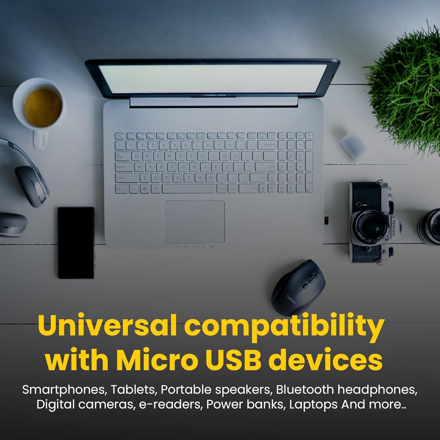 BRENDAZ Micro USB Cable (2-Pack) USB-A to Micro USB Fast Charging Cord, Compatible with Kindle Fire HD Tablet, PS4, X-Box One S X, Galaxy S6, S7 Edge J7, Note 5 4, Android Charging Cord (3-Feet)