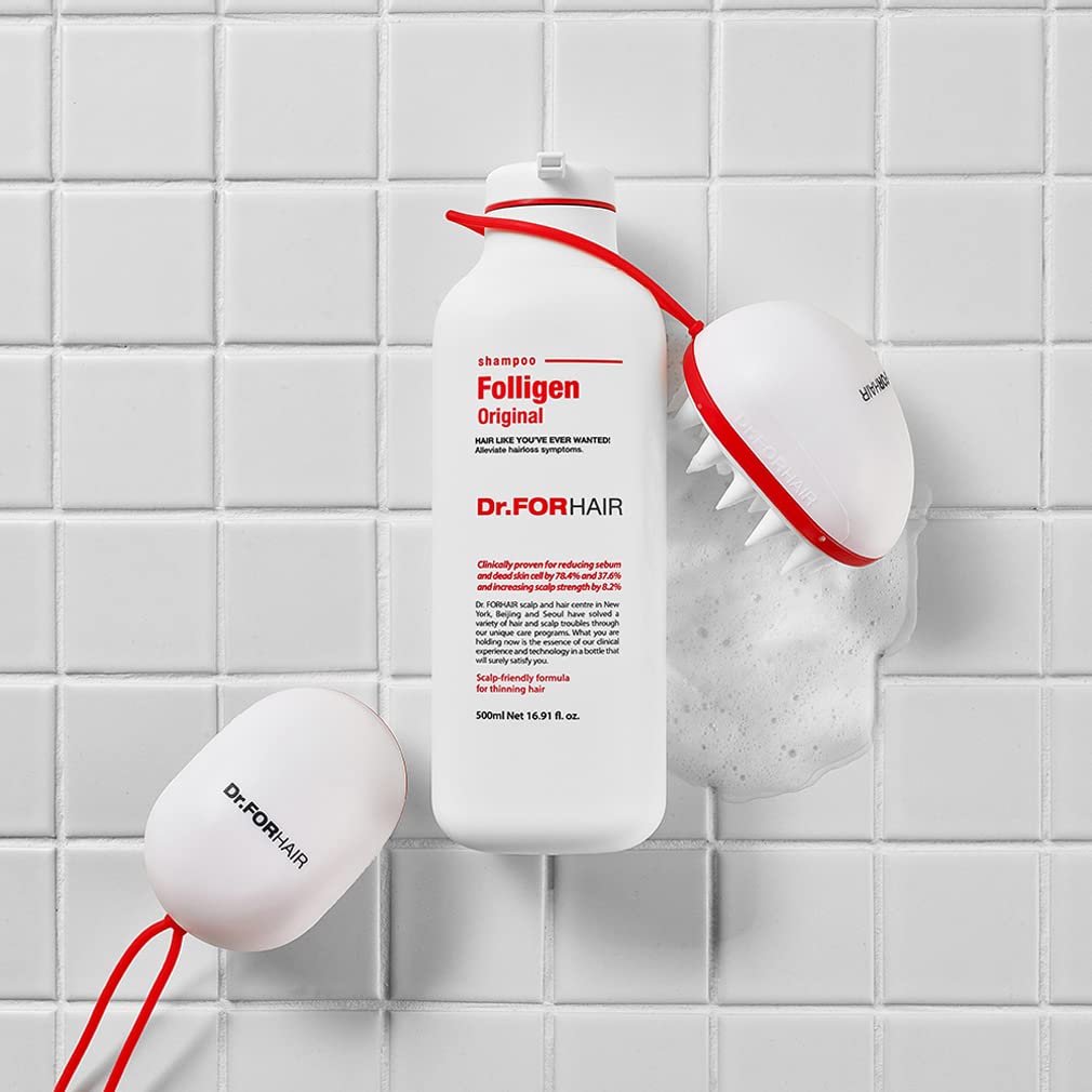 DR.FORHAIR Hair Scalp Massager Shampoo Brush – Cleansing Care Soft Silicone Washing Head Scrubber Shower Water Resistant Handheld Dandruff Removal