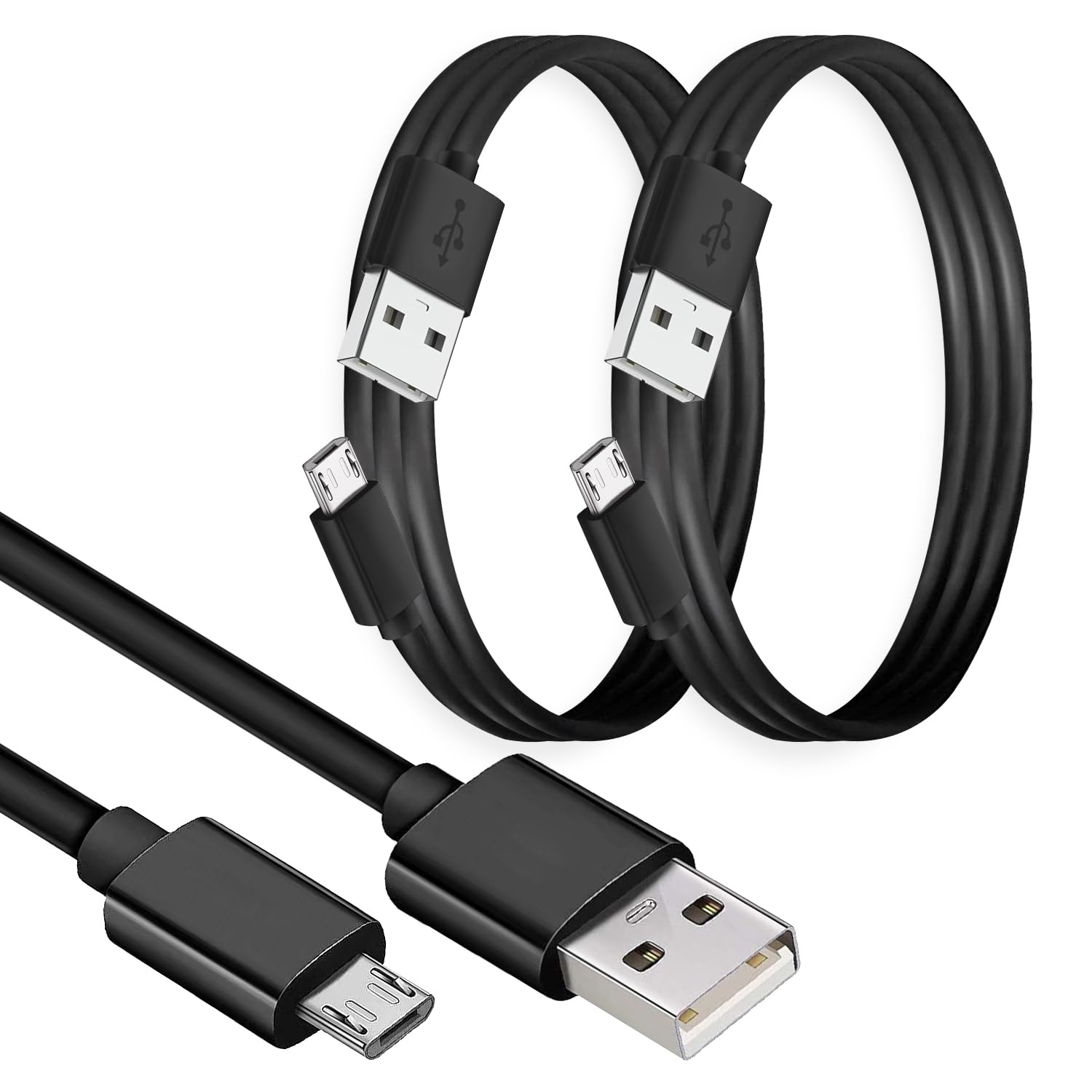 BRENDAZ Micro USB Cable (2-Pack) USB-A to Micro USB Fast Charging Cord, Compatible with Kindle Fire HD Tablet, PS4, X-Box One S X, Galaxy S6, S7 Edge J7, Note 5 4, Android Charging Cord (3-Feet)