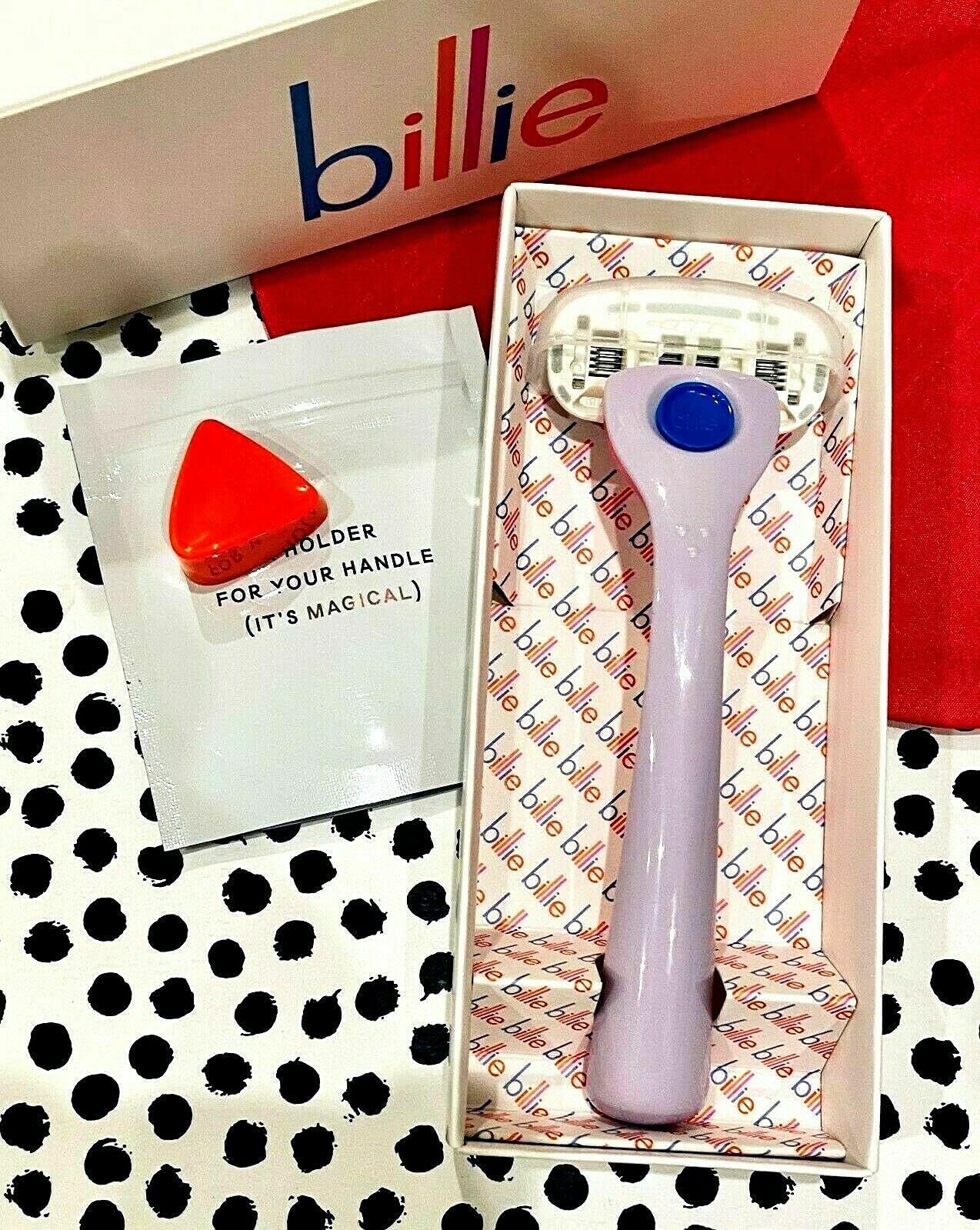 BLESS LINEN Billie Shaving Razor Start Set - with 2x 5-Blade Cartridges and the Magic Holder - DreamPop Color, 4 Piece Set
