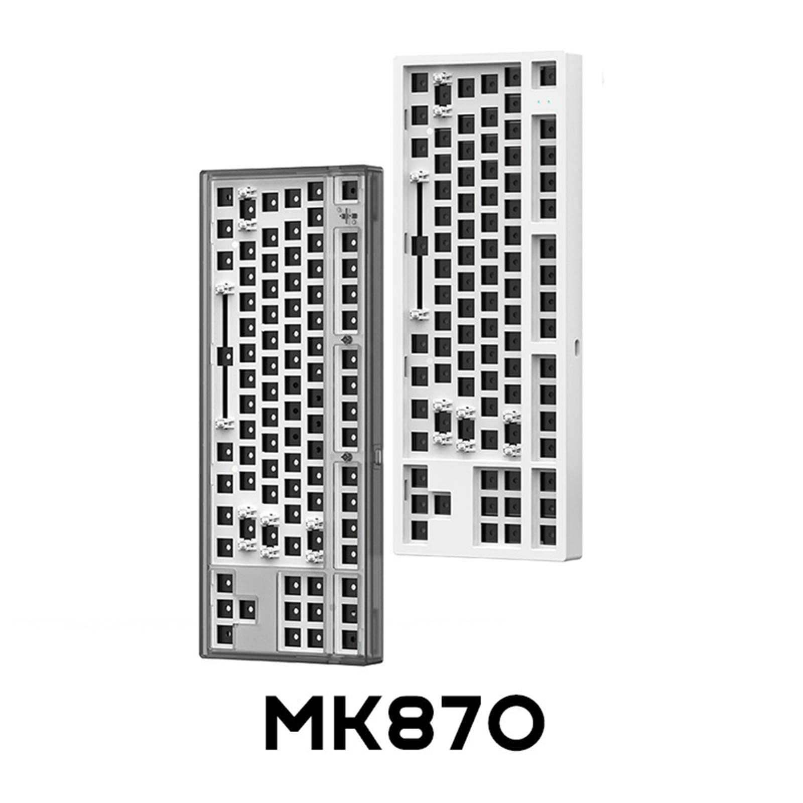 Ronyme Mk870 Translucent 87 Keys Mechanical Gaming Keyboard Full Key FN2 Layer Editing Programming, White