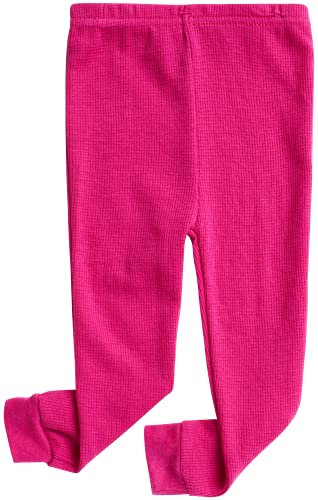 Sweet & Sassy Infant & Toddler Girls' 4-Piece Thermal Underwear Set, Size 18 Months, Hot Pink/Medium Pink