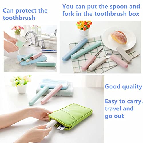 Travel Toothbrush Kit-Toothbrush Case 4 Pack with 4 Bamboo Toothbrush and 10 Dental Floss-Portable Toothbrush Holder for Travel/Camping/School/Home