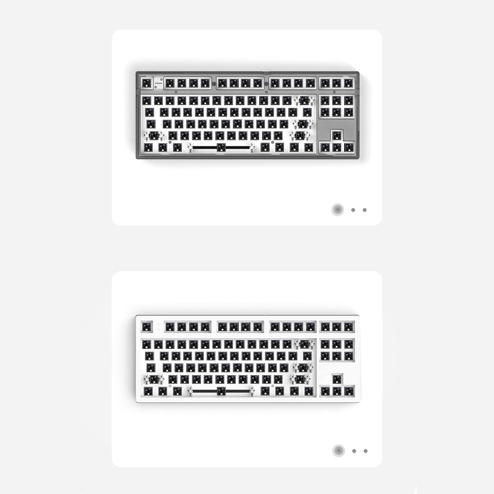 Ronyme Mk870 Translucent 87 Keys Mechanical Gaming Keyboard Full Key FN2 Layer Editing Programming, White