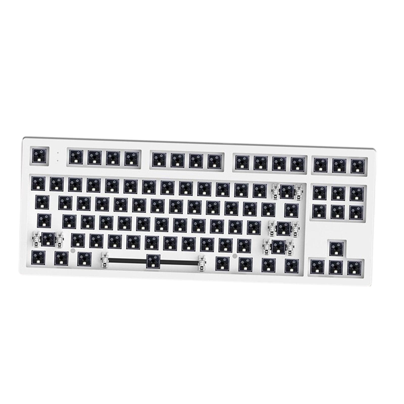 Ronyme Mk870 Translucent 87 Keys Mechanical Gaming Keyboard Full Key FN2 Layer Editing Programming, White