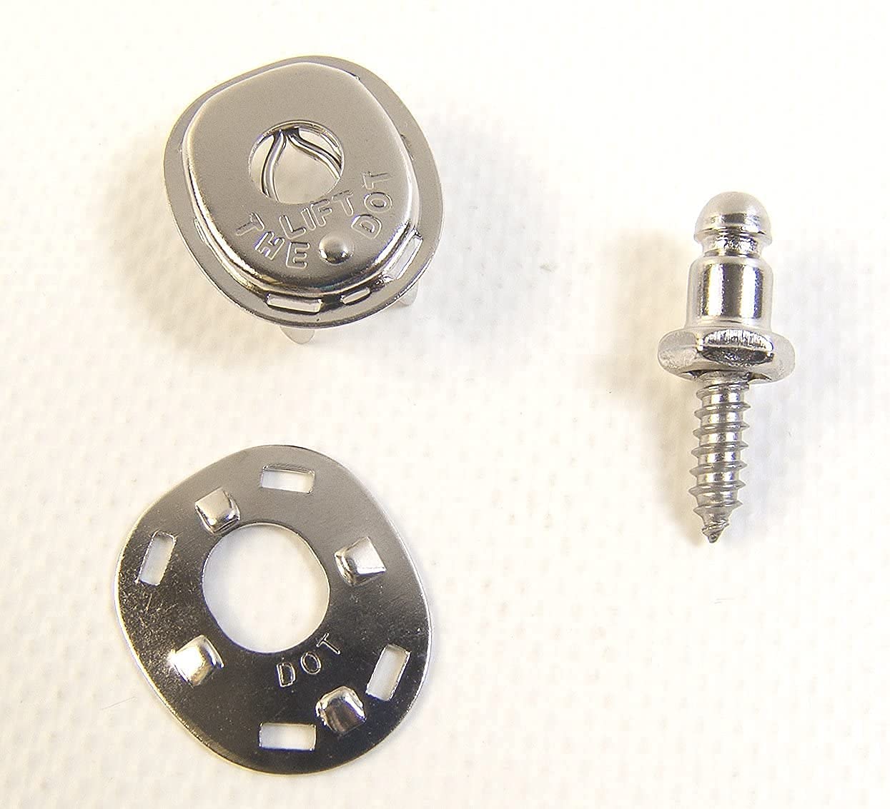 Lift The Dot Socket, Clinch Plate & 1/2" Wood Screw Stud - 10 Piece Set