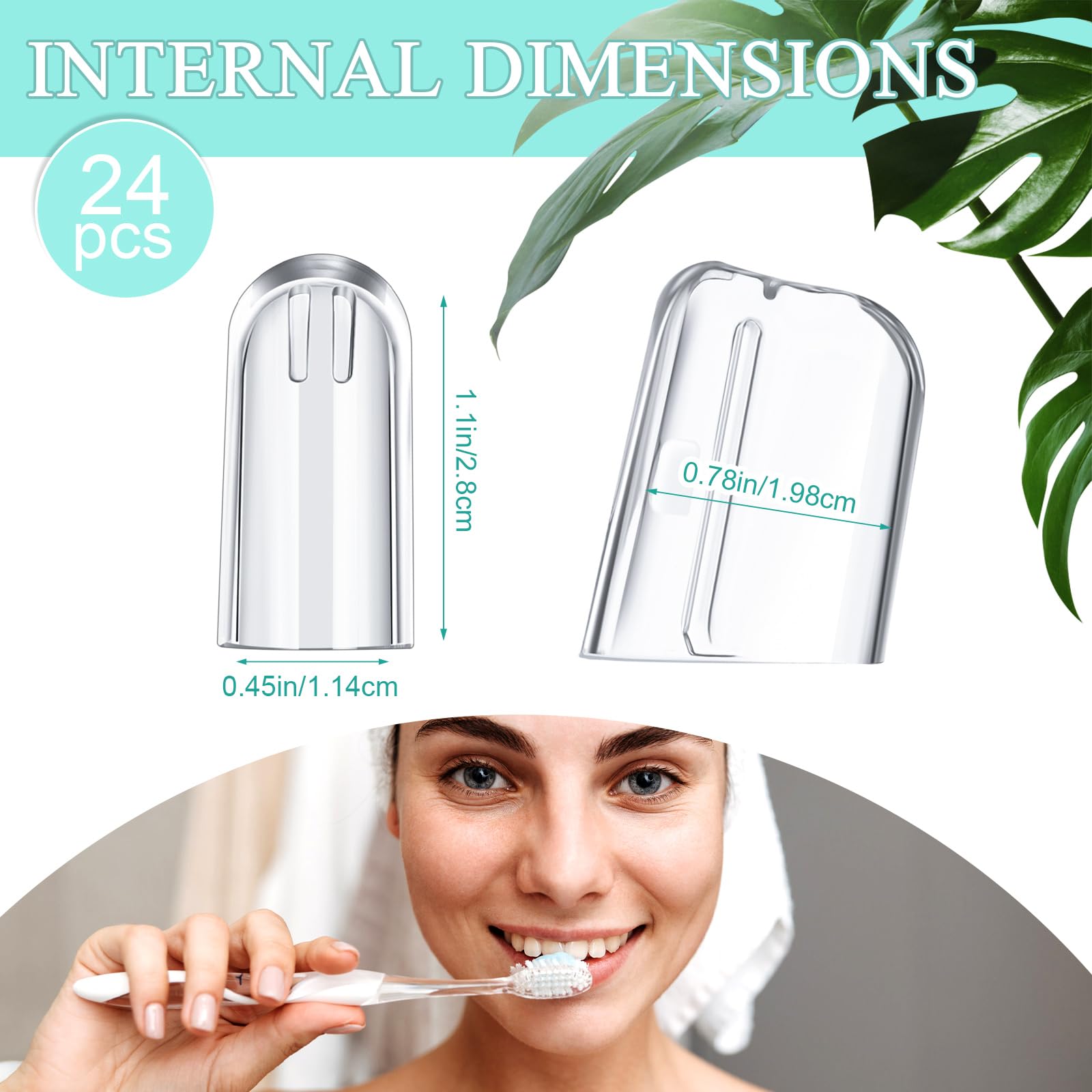 Honeydak 24 Pcs Reusable Toothbrush Cover Compatible with Sonic Electric Toothbrush Replacement Head Transparent Toothbrush Case Toothbrush Cover Cap for Healthy Brushing and Storage Travel