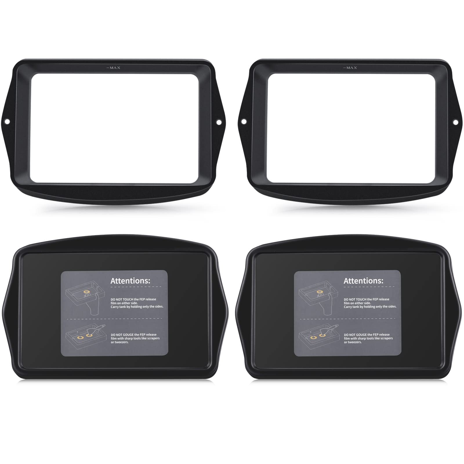 ELEGOO 2PCS Resin Tank with Lid, Metal Resin Vat for Mars 3 and Mars 3 Pro Resin 3D Printer with PFA Release Liner Pre-Installed