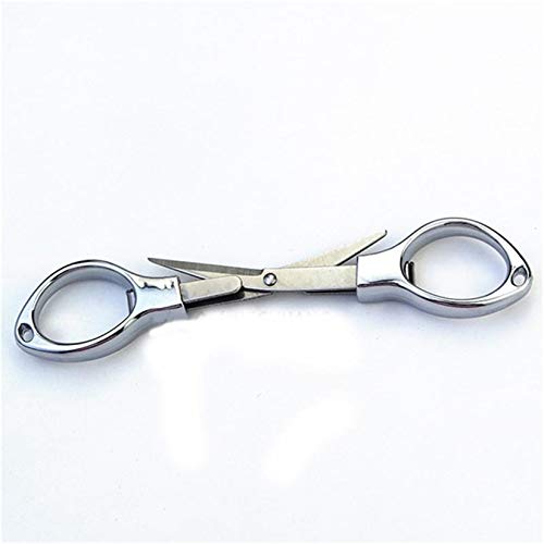 LIUCM Anti-Rust Folding Scissors, Stainless Steel Mini Shear, Safety Portable Pocket Size Travel Trip Scissors