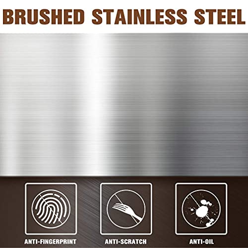 13.2 Gallon(50L) Trash Can, Fingerprint Proof Stainless Steel Kitchen Garbage Can with Removable Inner Bucket and Hinged Lids, Pedal Rubbish Bin for Home Office