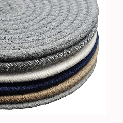Set of 6 Trivets for Hot Pots and Pans and Pot Holders β 100% Pure Cotton 7β Round Mats, Hot Pads for Kitchens, Coasters, Placemats, Spoon Rest for Cooking and Baking