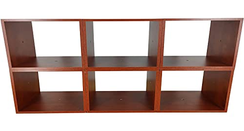 FixtureDisplays® Cubby Hole Storage Bin Modular Wood Blocks with Fabric Bins 6/Set Product Weight 38 Lbs Great for Preschools Day Care Home Bookshelf 11364-NEW-NPF