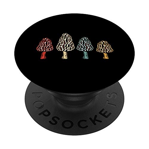 Vintage Hunting Morel Mushroom Gifts PopSockets Swappable PopGrip