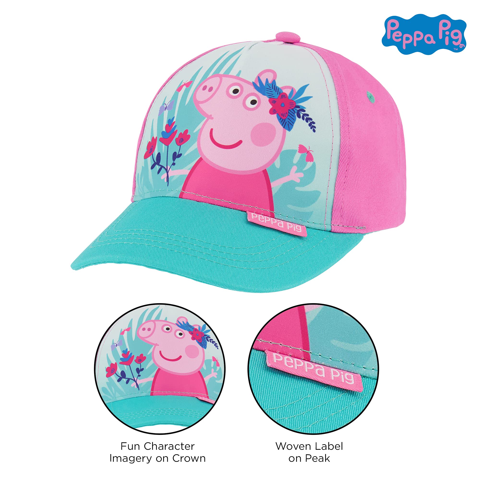 ABG Acessories Girls' Baseball Cap, Peppa Pig Adjustable Toddler Hat Ages 2-4