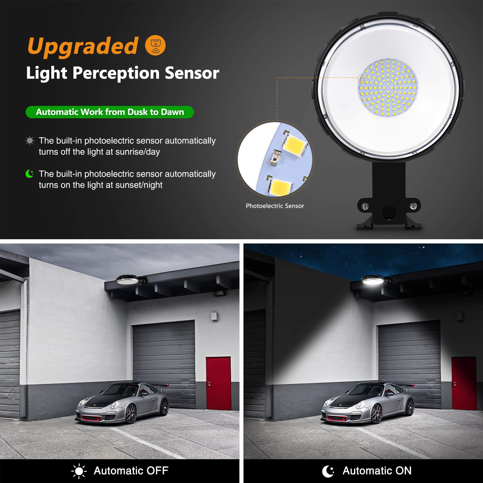 LED Barn Light, Dusk to Dawn Outdoor Lighting 100W 10000LM LED Barn Lights, 5000K Daylight Garage Light, Exterior Security Flood Lights, IP65 Waterproof Street Area Lighting for Barns Yard Street