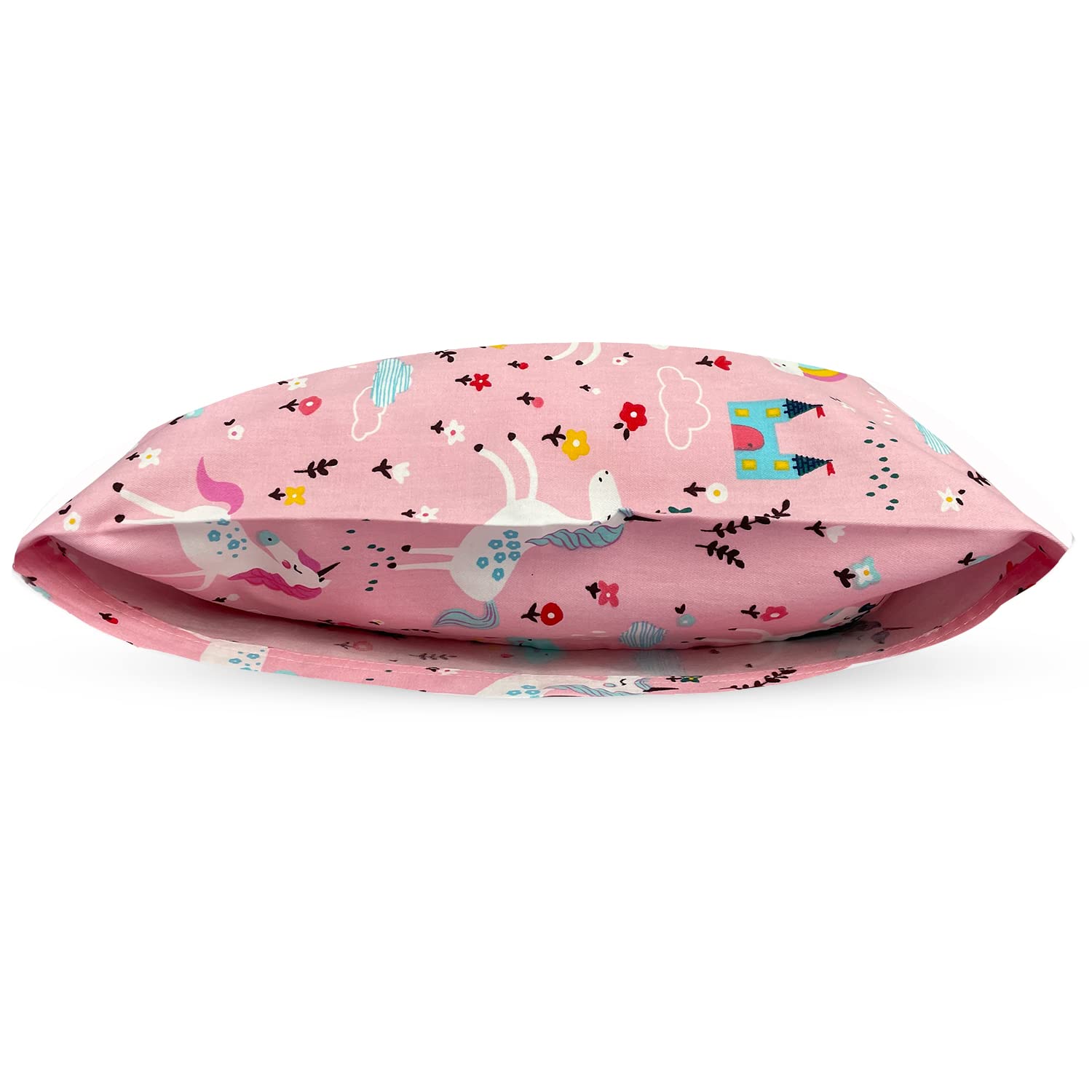 Dreamtown Kids Toddler Pillow & Pillowcase, Hypoallergenic, Made in USA, Soft & Breathable