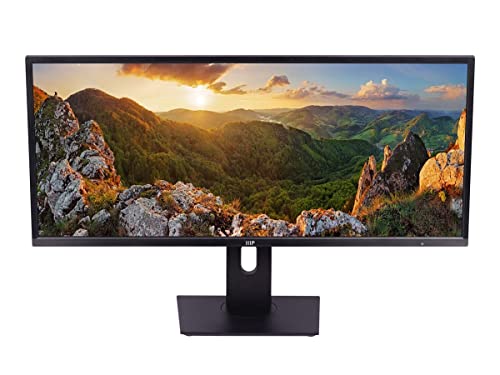 Monoprice 34in CrystalPro UWQHD Monitor - 60Hz, HDMI, DisplayPort, Height Adjustable Stand, VA, 100x100 VESA, for Business and Gaming