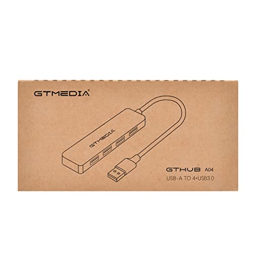 GT Media 4-Port USB 3.0 Hub, High Speed Data Transfer Splitter, 4-in-1 USB 15cm Connector for PC Computer Laptop Desktop