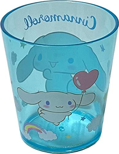Sanrio Cinnamoroll Plastic Cups 7.8 × 8.5 × 7.8 cm 260ml Dinnerware Drinkware Saucers Kitchen (Blue)