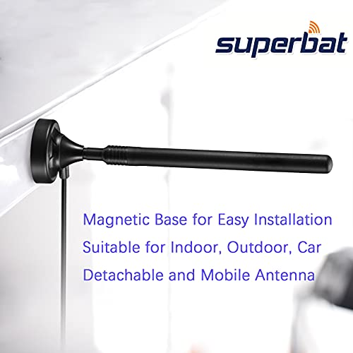 SUPERBAT 4G LTE Magnetic Mount External Antenna RP SMA Male Antenna for Verizon T-Mobile Router Gateway Modem Camera RTL SDR dongles Helium Hotspot RAK Sensecap M1 Finestra Miner etc.