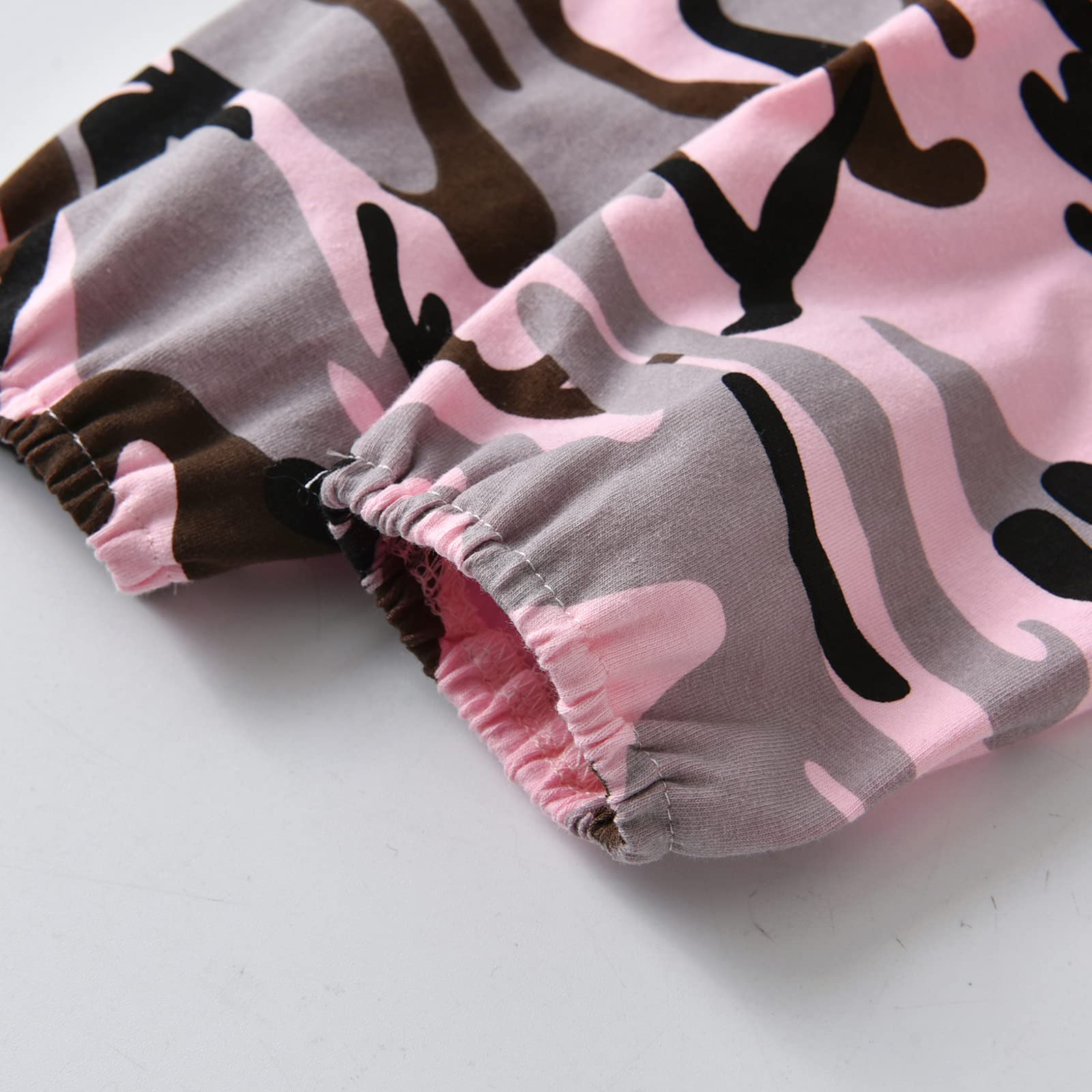 Elspilit Infant Baby Girl Clothes Long Sleeve Ruffle Romper Pants Headband Outfits Sets (0-3 Months,Pink)