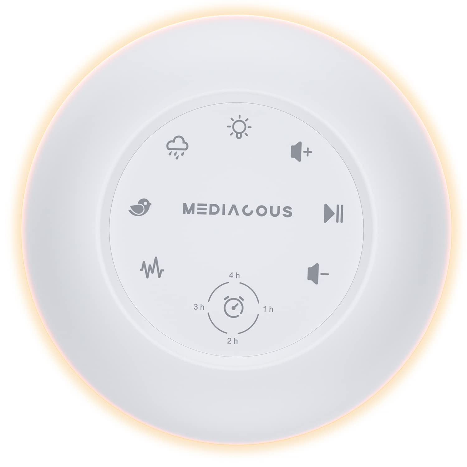 MediAcous White Noise Machine for Adults, Kids, Sleeping Baby, Portable Sound Machine with 18 High-Fidelity Soothing Sounds and 4 Timers, USB Baby Sound Machine with Night Light and Memory Function