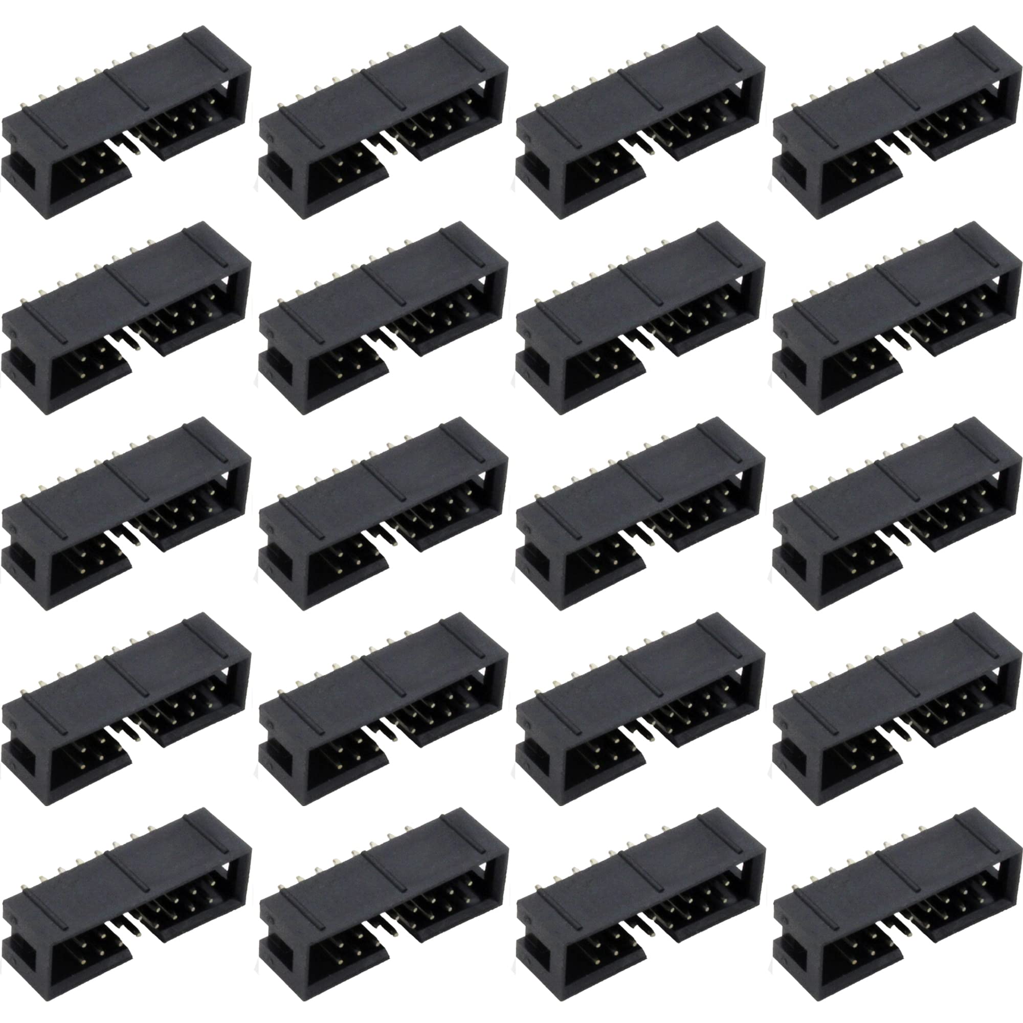 whiteeeen 20pcs 2 x 8 16 Pins 2.54mm IDC Socket Straight Male Box Header Connector