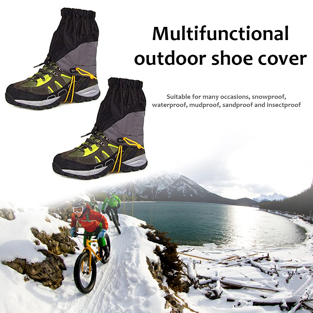 DDJOY Avadic Hiking Leg Gaiters, Waterproof Low Shoe Gaiters, Lightweight Adjustable Snow Boot Ankle Gaiters for Hiking, Hunting, Climbing, Woodcutting, Grey