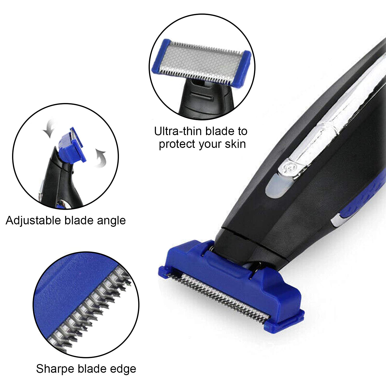 4PCS LinMei Solo Replacement Heads Compatible for 1st Generation Microtouch Solo Mens Shaver with Shaver Charging Cable for Electric Trimmer