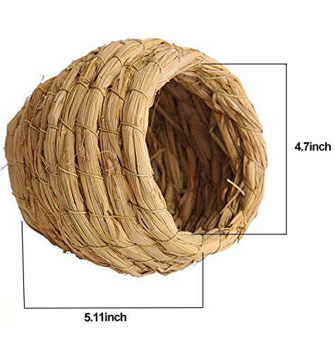 kathson Birdcages Straw Bird Nests Natural Grass Woven Birdhouse Resting Breeding Nesting Cages Hideaway Shelter for Finch Canary Budgie Lovebird Pearl Bird and Small Parrot